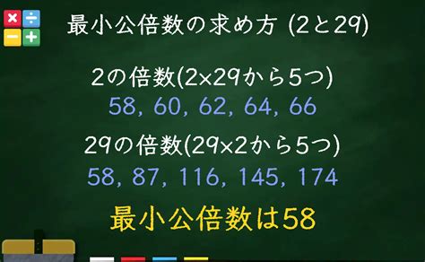least common multiple and common multiple of 2 and 29 explain how to