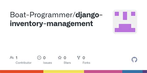 GitHub Boat Programmer Django Inventory Management