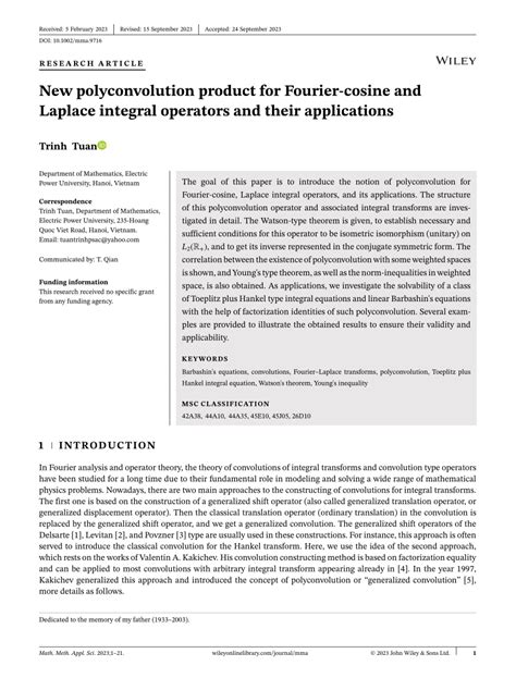 PDF New Polyconvolution Product For Fouriercosine And Laplace Integral Operators And Their