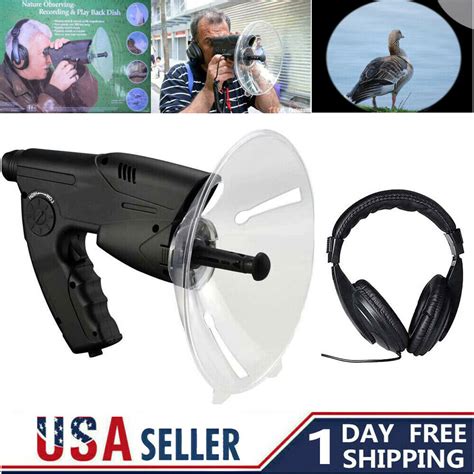 300ft Parabolic Sonic Listening Device Microphone Amplifier Spy Bionic