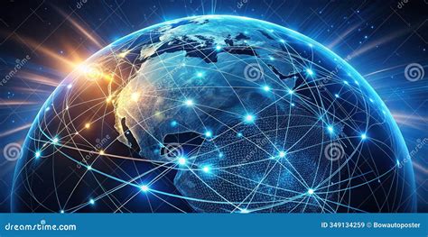 A Visual Exploration Of The Global Digital Network Interconnected Nodes Circuits And The