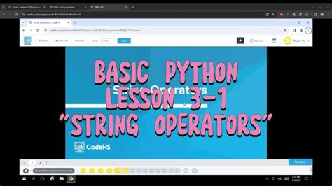 Learning Basic Python Lesson 3 1 String Operators Youtube