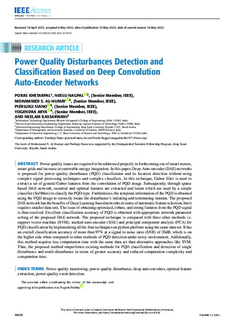 Pdf Power Quality Disturbances Detection And Classification Based On Deep Convolution Auto