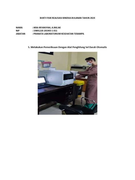 5 Melakukan Pemeriksaan Dengan Alat Penghitung Sel Darah Otomatis Pdf