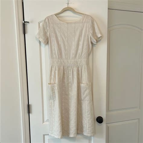 Sezane Dresses Sezane Odalie Dress Cream Embroidered Midi Poshmark