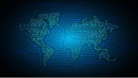 Modern World Map Holograph On Technology Background 15241028 Vector Art