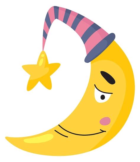 Premium Vector Smiling Crescent Character Cute Kawaii Night Moon