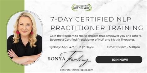 7 Day Certified Nlp Practitioner Training April 2024 Humanitix