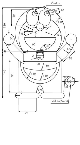 Doraemon Con Tangencias Acotamiento Dibujos En Autocad Vistas Dibujo