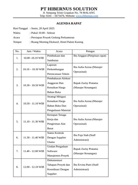 Agenda Rapat Hibernus Solution Pdf Agenda Rapat Hibernus Solution Pdf