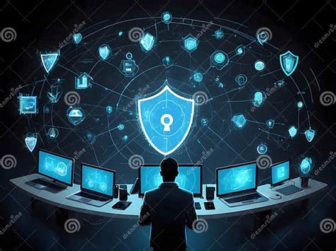 Protecting Data Privacy In Digital World Stock Illustration