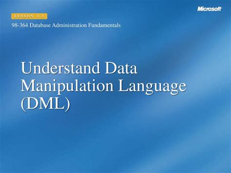 Understand Data Manipulation Language Dml Ppt Download