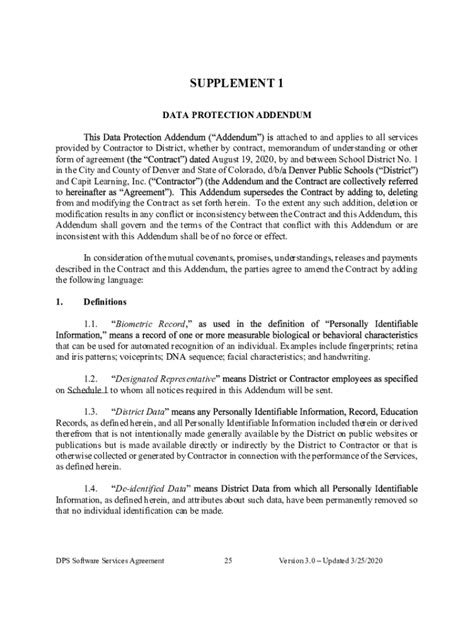 Fillable Online Data Protection Addendum Sample Clauses Fax Email Print