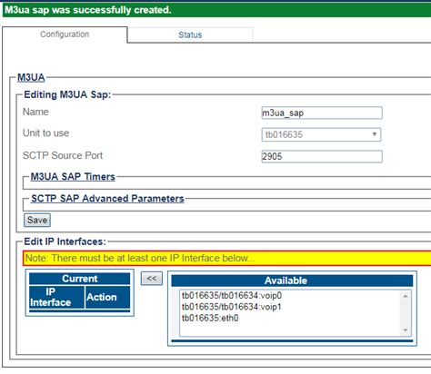 Creating An M3UA Configuration TB Wiki