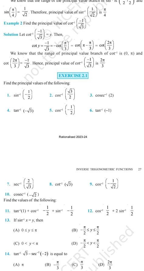 [answered] we know that the range of the principal value branch of sin