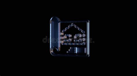 3d Rendering Glass Symbol Of Blueprint Isolated On Black With Reflection Stock Illustration