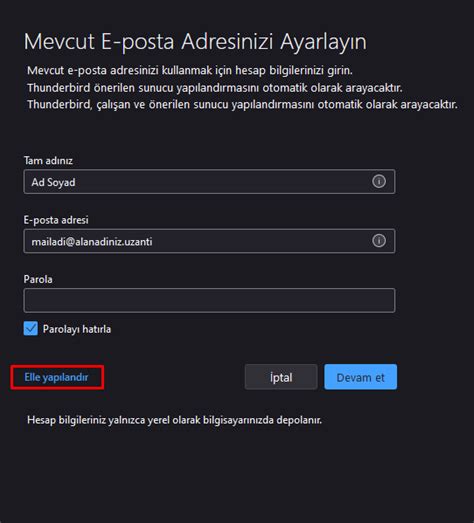 Thunderbird IMAP E Posta Kurulumu SSL Ile Hosting Com Tr