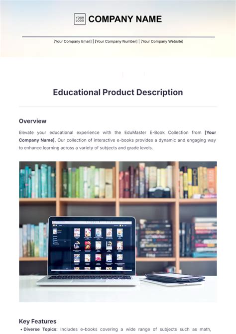 Free Educational Product Description Template To Edit Online