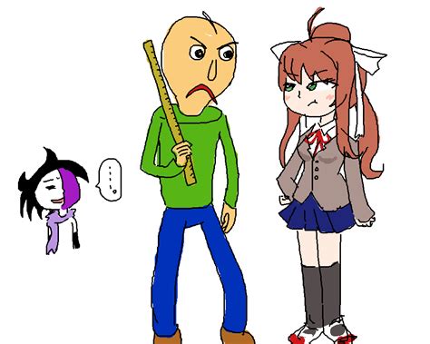 Baldisbasics Vs Just Monika By Aquaclock On Deviantart