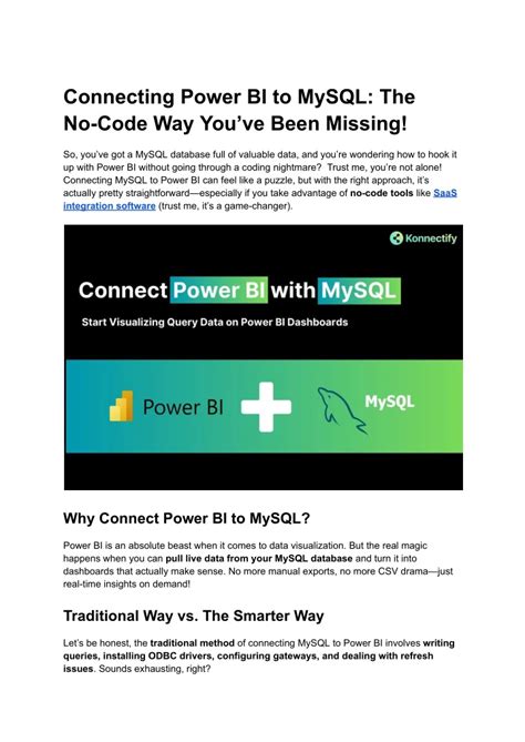 Ppt Connecting Power Bi To Mysql The No Code Way Youve Been Missing Powerpoint Presentation