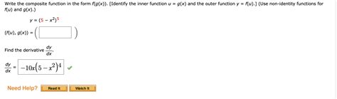 Solved Write The Composite Function In The Form Fgx