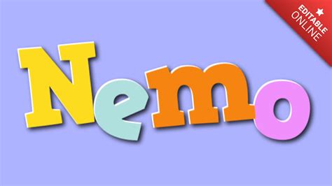 Nemo Hello World Text Effect Generator
