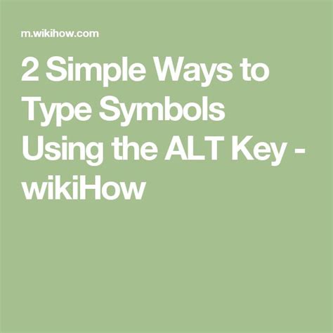 How To Type Symbols Using The ALT Key Alt Codes More