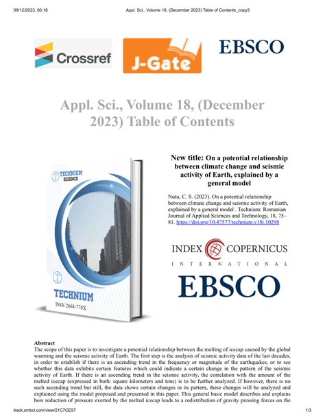 Pdf Appl Sci Volume 18 December 2023 Table Of Contents