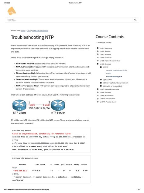 Troubleshooting Ntp Pdf Telecommunications Internet Standards