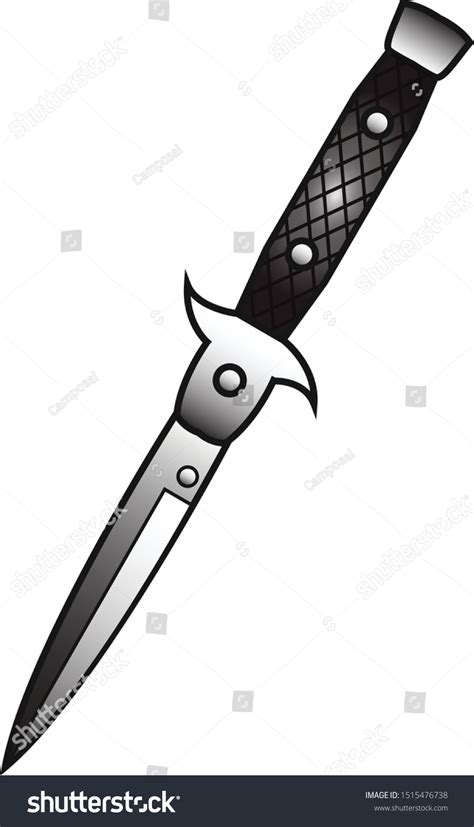 Black White Grey Blade Knife Switchblade Stock Vector Royalty Free