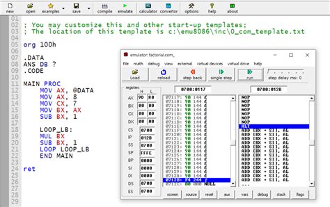 X86 16 Computing The Factorial Of 10 Using 8086 Assembly Stack Overflow