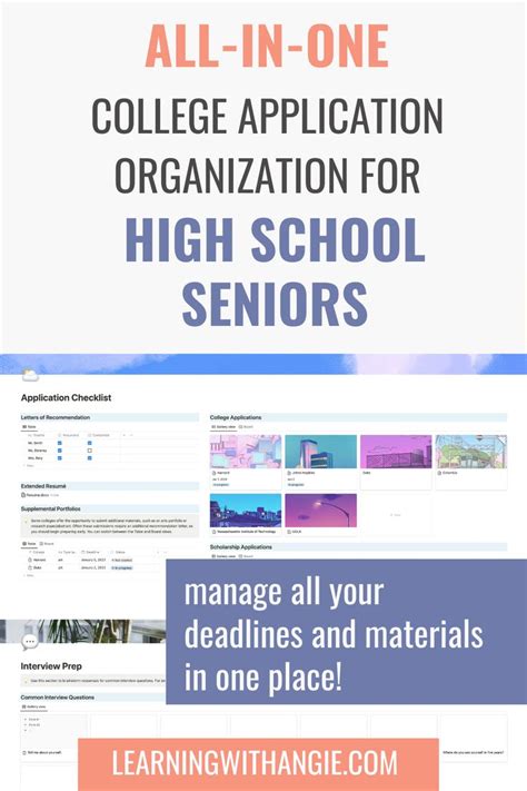 Ace Your College Applications With This College Application Notion Template College