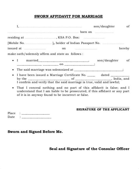 Sample Letter Affidavit Bona Fide Marriage