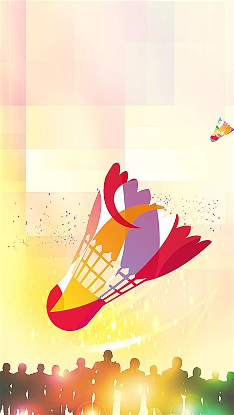 Colorful Badminton Yellow Gradient Background Material Layered Psd H5 ...