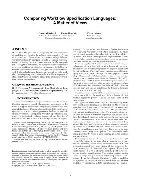 pdf comparing workflow specification languages a matter of views