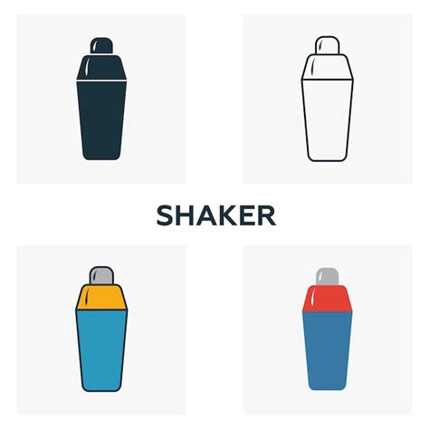 Premium Vector Shaker Icon Set Four Elements In Diferent Styles From