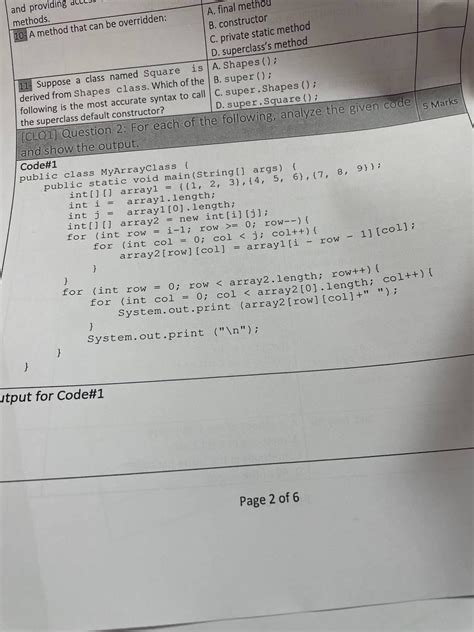 Solved Marks And Providing Methods A Final Method A Chegg