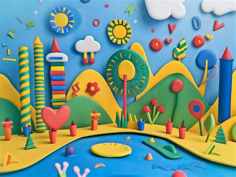 Vibrant Playful Doodles And Symbols In Cheerful Outdoor Park Landscape