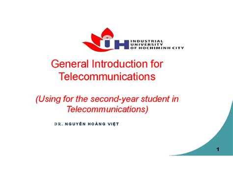 Sd Lesson 1 Basic Concepts For Telecommunications General Introduction For Telecommunications