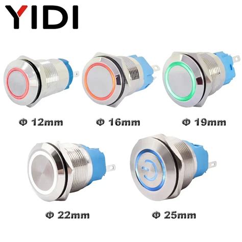 Led 12mm 16mm 19mm 22mm 25mm On Off