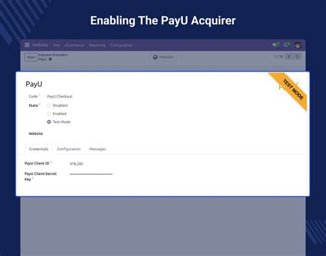 Odoo Website PayU Payment Acquirer WebKul