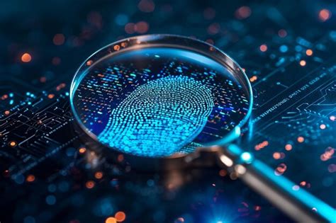 Premium Photo Binary Verification Magnifying Glass Examines