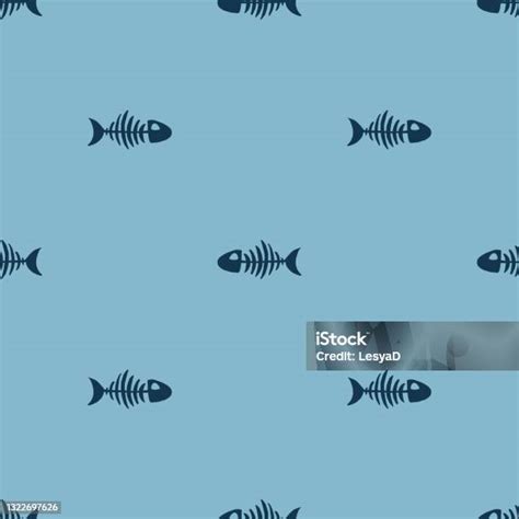 물고기 뼈 원활한 패턴 물고기 해골 스케치 손으로 그린 만화 벡터 일러스트 그래픽 프린트에 대한 스톡 벡터 아트 및 기타 이미지