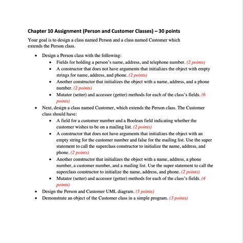solved chapter 10 assignment person and customer classes