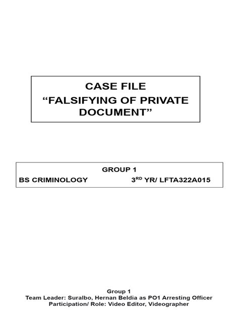 Case Folder Group 1 Pdf Affidavit Justice