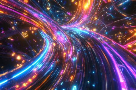 A Futuristic Visualization Of A High Speed Ai Driven Data Highway