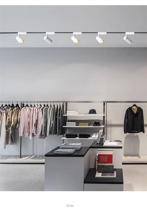 明装射灯轨道灯服装店滑轨灯商用店铺背景墙cob导轨灯客厅无主灯 天猫 花瓣网