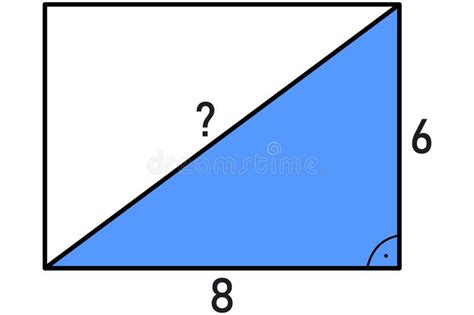 A Practice Example For Calculating The Diagonal Of A Rectangle Stock