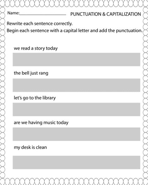 Back To School Punctuation And Capitalization Bundle 20 Worksheets