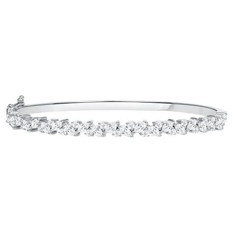 18k White Gold Diamond Bangle With Round Diamonds For Sale At 1stdibs